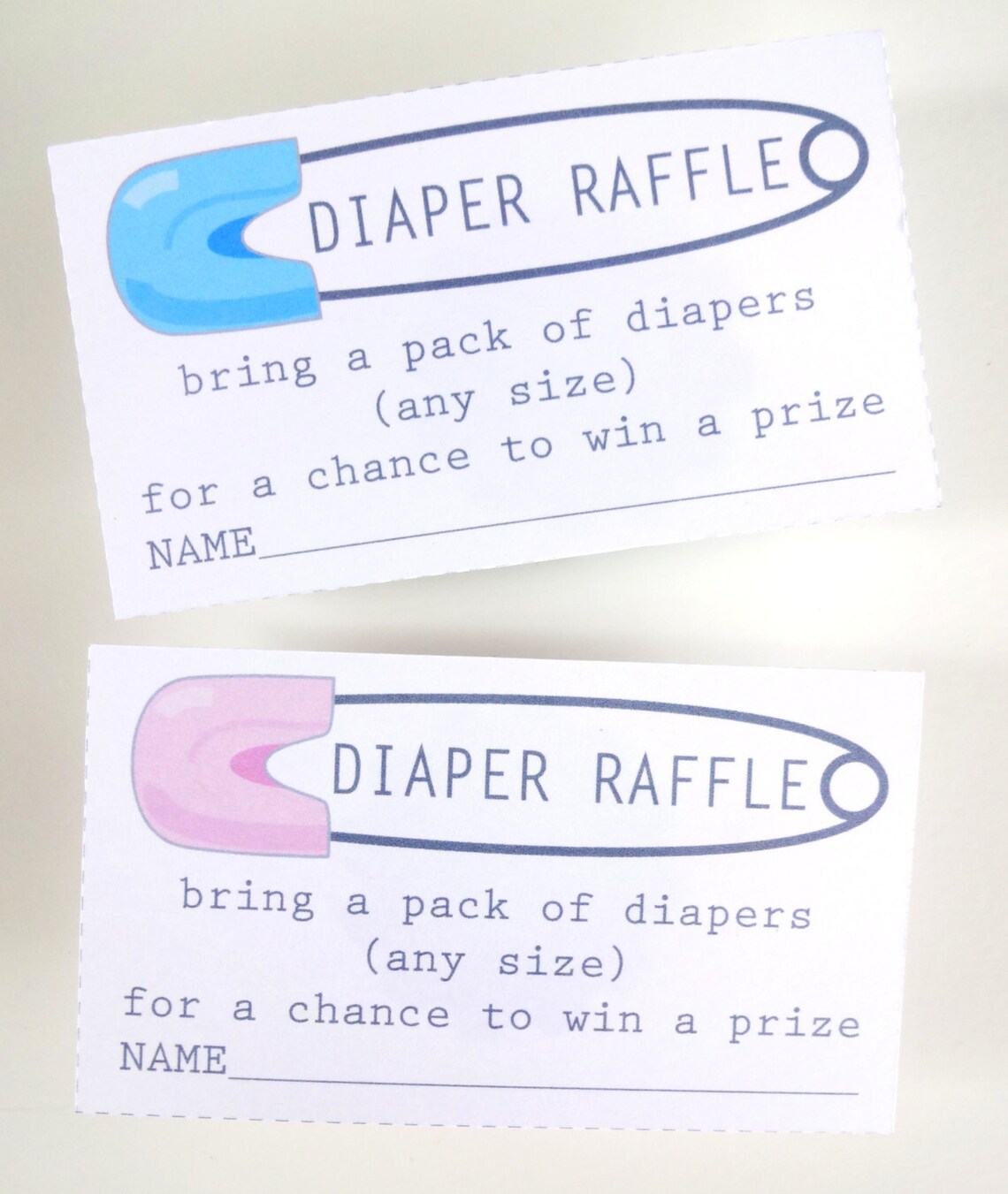 Diaper Raffle Ticket Printable Insert for a Baby Shower - Boy, Girl or ...