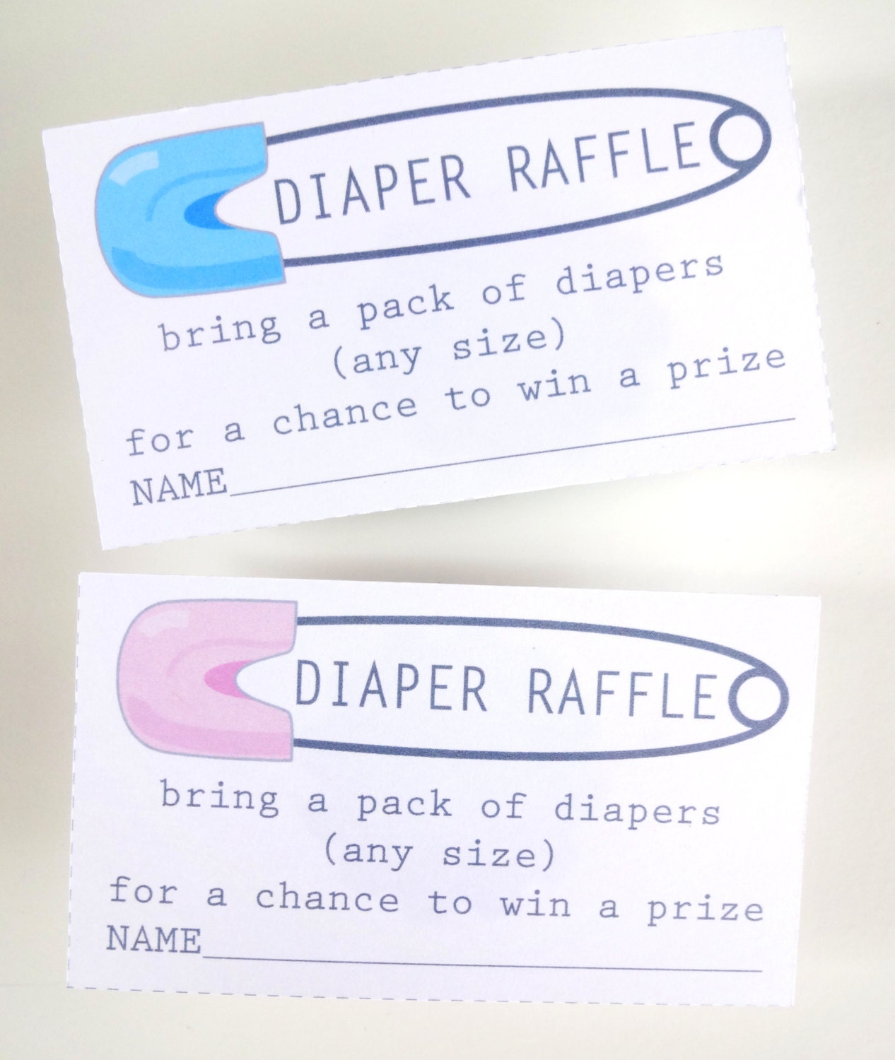 Diaper Raffle Ticket Printable Insert for a Baby Shower - Boy, Girl or ...