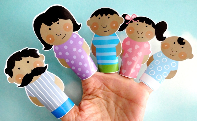DIY Printable Finger Puppet Family PDF DIY Daddy Mommy - Etsy