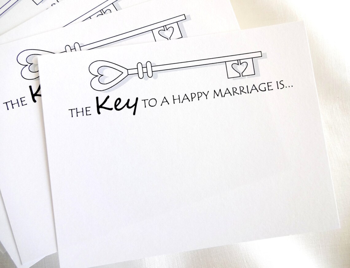DIY the Key to A Happy Marriage Is... Cards for a Shower or | Etsy