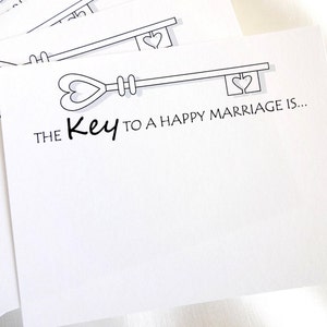 DIY the Key to A Happy Marriage Is... Cards for a Shower or Wedding ...