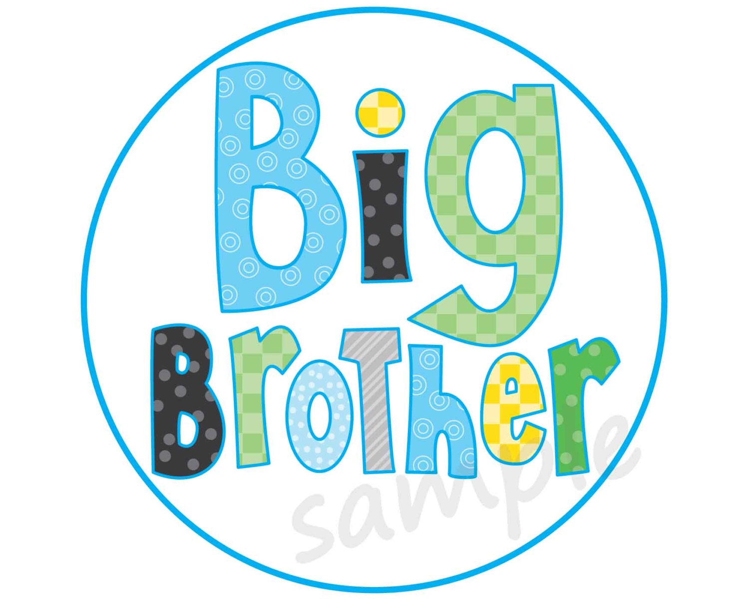 DIY Printable Big Brother T-shirt Design in a Circle - Etsy