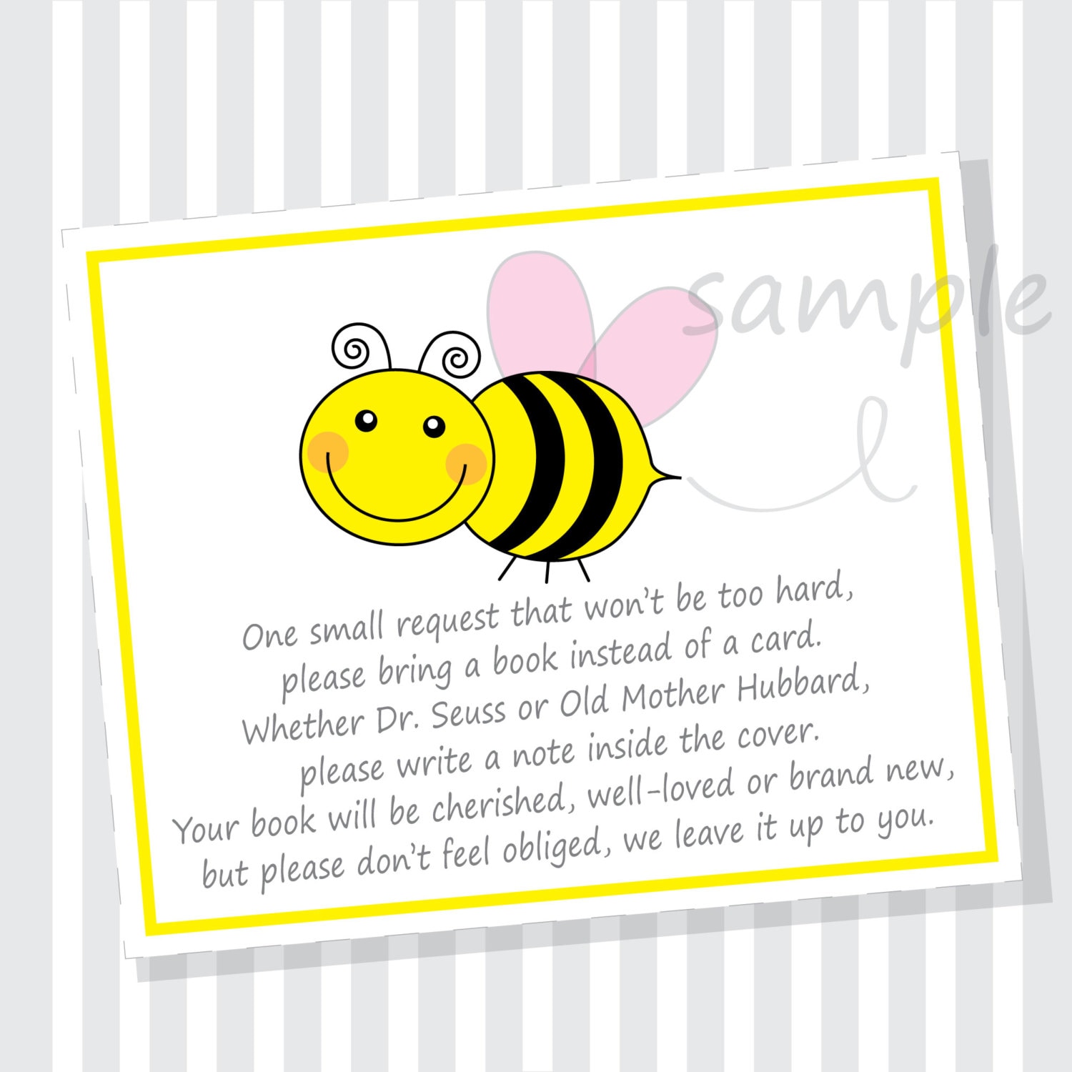 Printable Baby Shower Book Request Book Instead of Card | Etsy