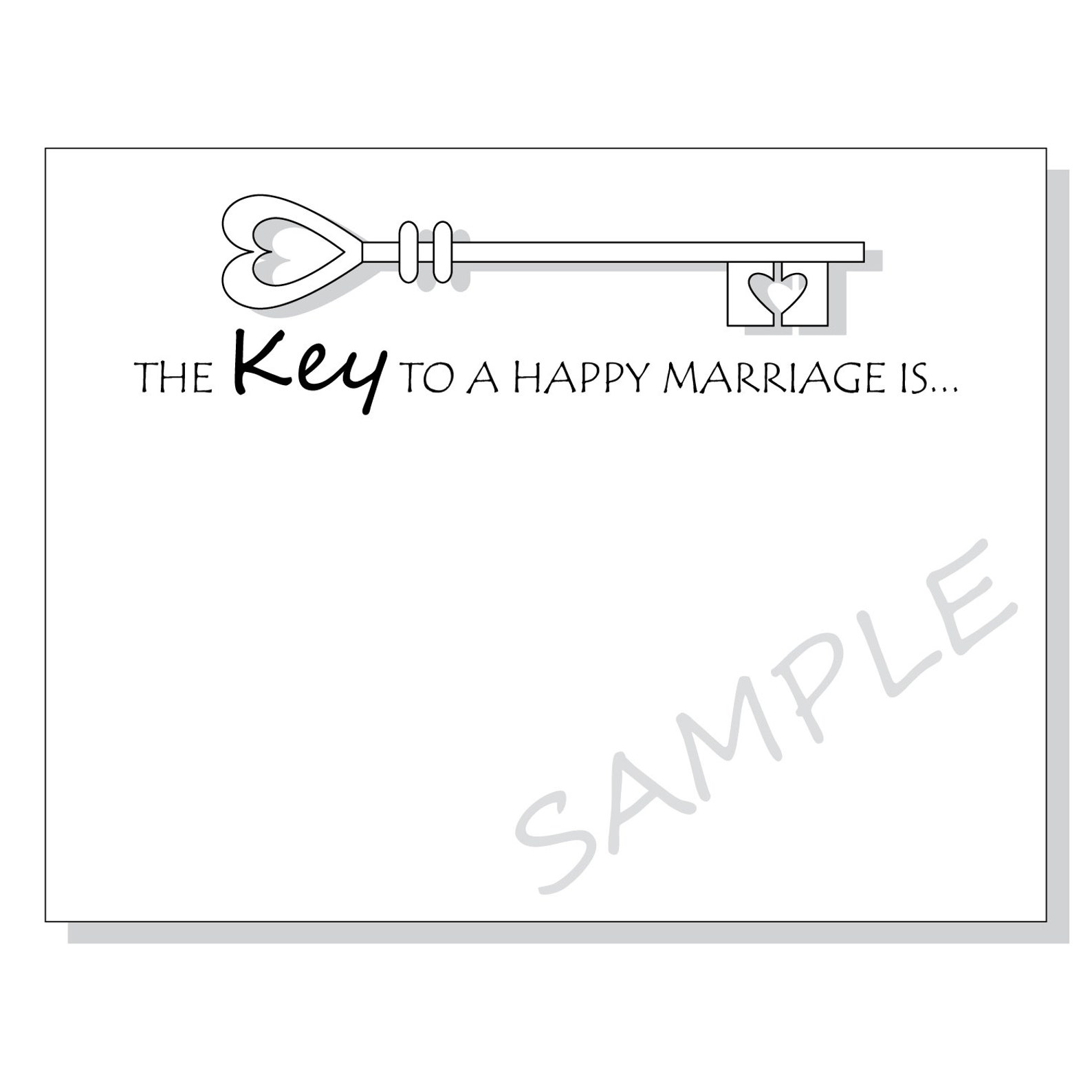 DIY the Key to A Happy Marriage Is... Cards for a Shower or | Etsy