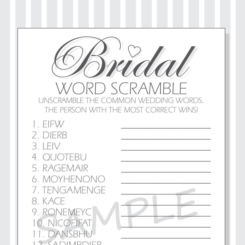 DIY Bridal Word Scramble Printable Cards For A Bridal Shower Etsy DIY Bridal Word Scramble Printable Cards For A Bridal Shower Etsy