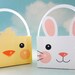 Easter Bunny Basket Chick Easter Basket Gift Box Template Printable ...