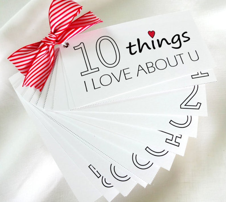 DIY 10 Things I Love About You Booklet - Printable - Etsy