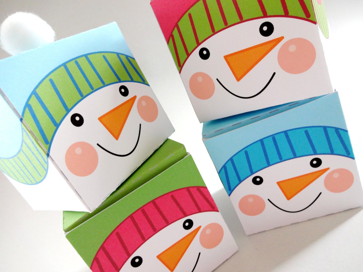 Christmas Box Template Printable Snowman Gift Box Template - Etsy