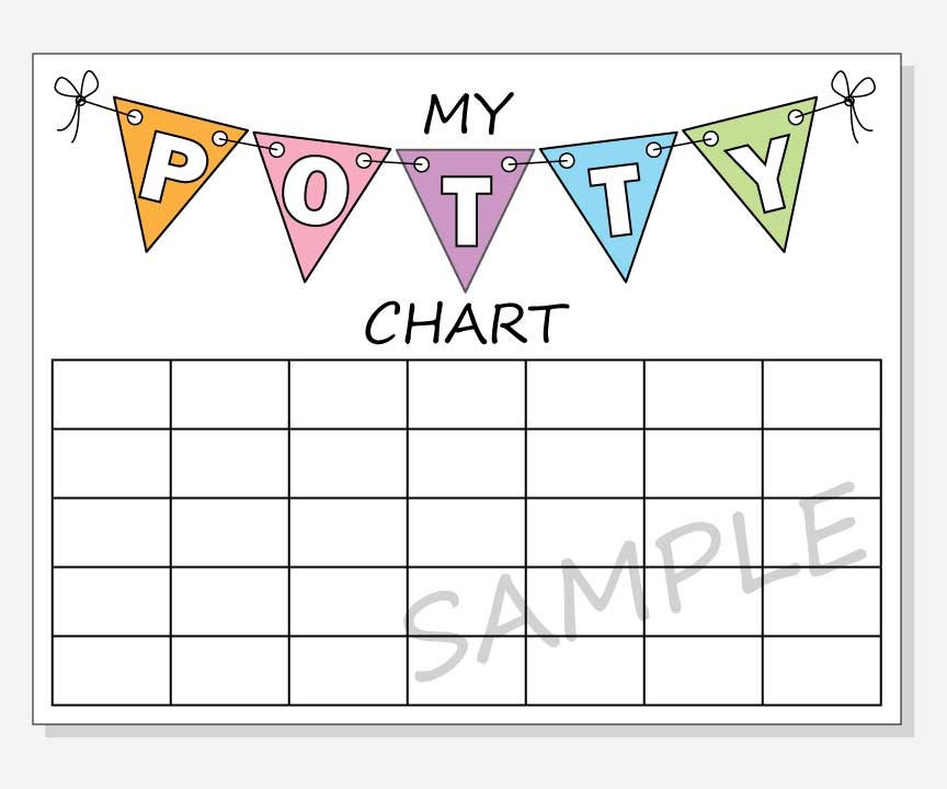 DIY Printable Potty Chart - Pennant Design - for Girl or Gender Neutral ...