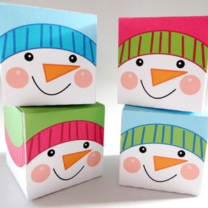 Christmas Box Template Printable Snowman Gift Box Template Box Ornament ...