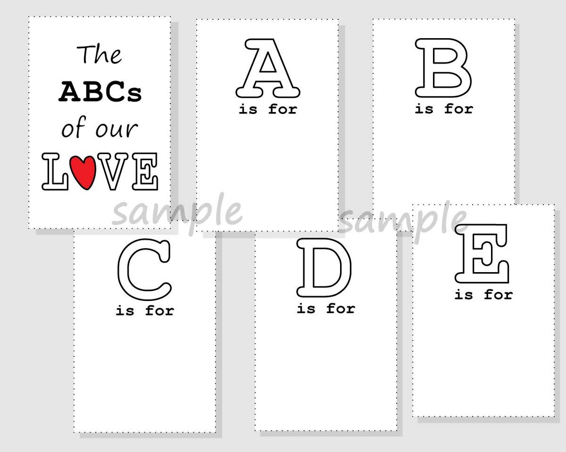 DIY Abcs of Our LOVE Booklet Printable Alphabet Letters A - Etsy