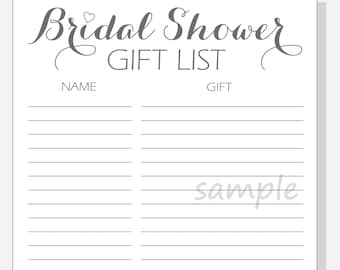 Shower Gift List | Etsy
