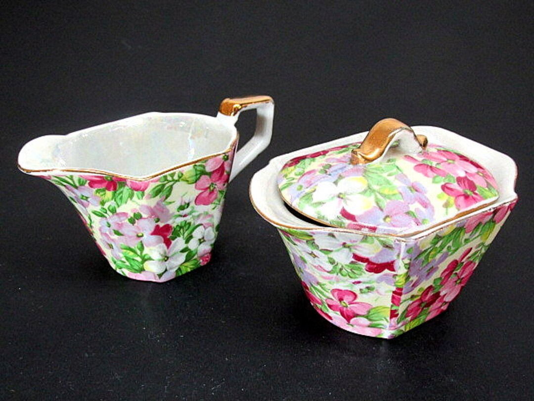 Vintage Shafford Maso Ware Floral Chintz Cream & Sugar Set - Etsy