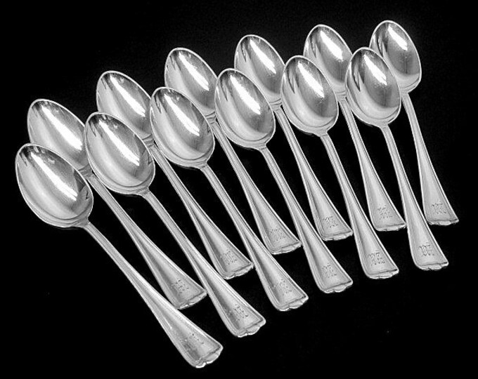 Set of 12 Rogers Bros Cromwell Silver Plated Tea Spoons C1912 ...