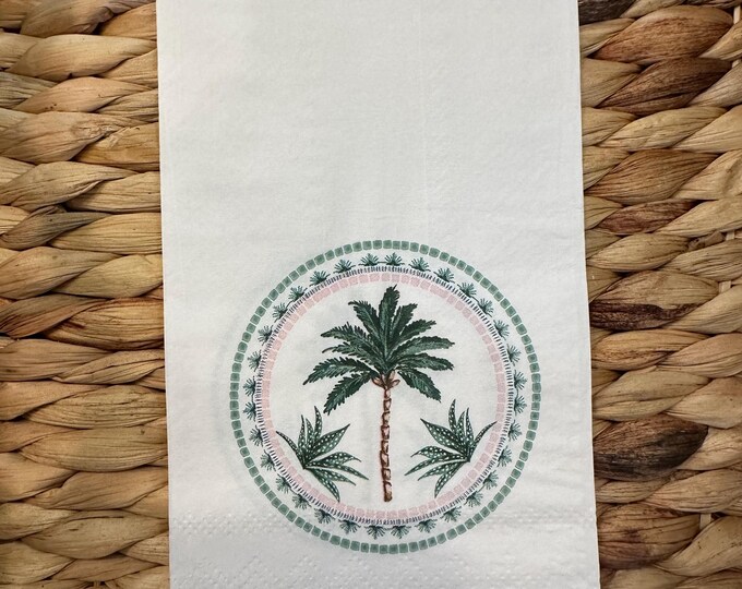 Set of 2 Palm Tree Dinner Napkins for Decoupage, Decoupage Craft ...