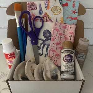 DIY Decoupage Oyster Shell Craft Kit, DIY Adult Girl Kid Child Craft ...