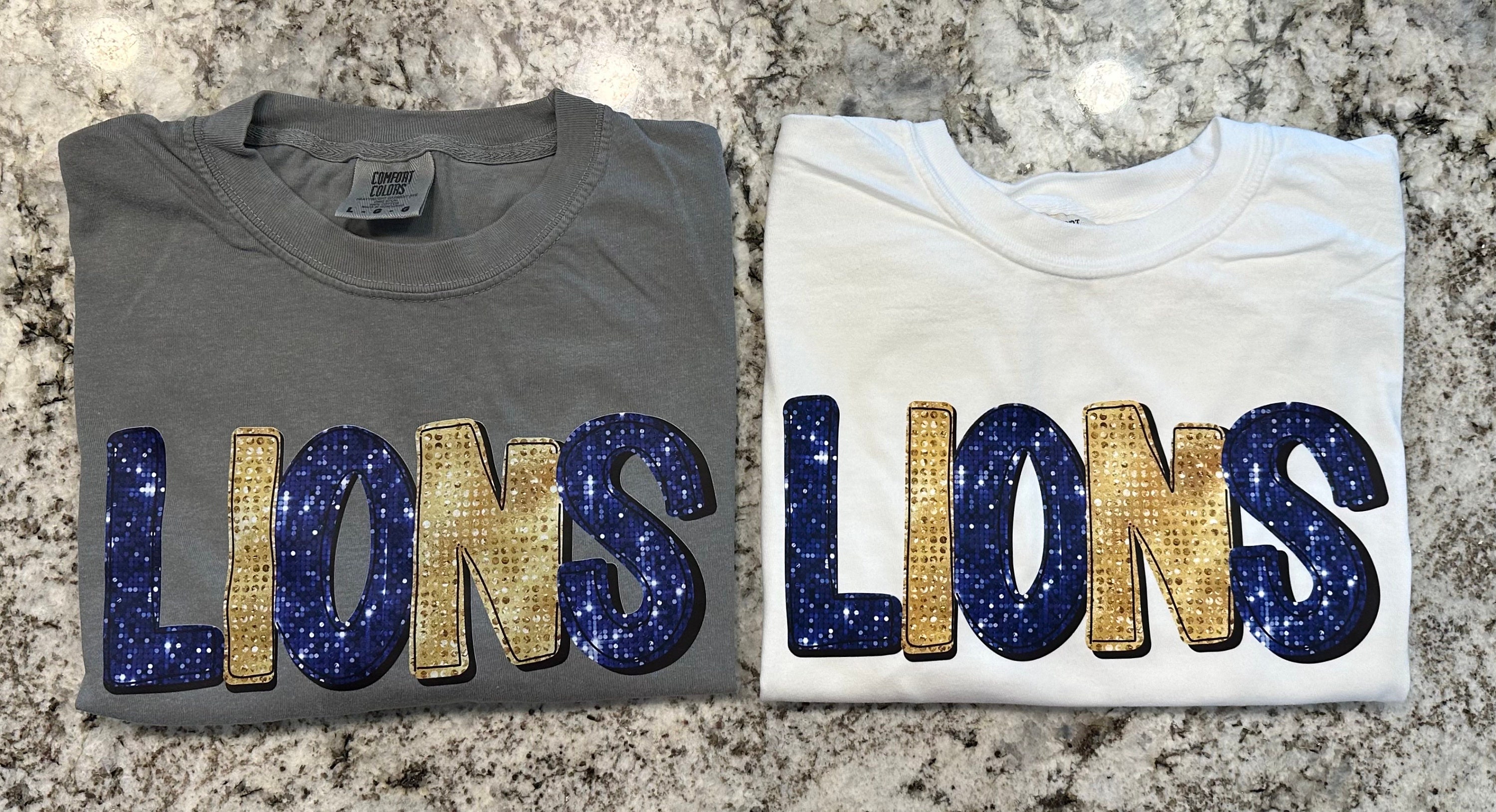 Lions Gold Navy Faux Sequin, Back to School Shirts, Bcs School Spirit ...