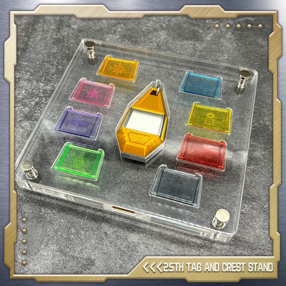 Digimon 25th Digivice Tag and Crests Storage Stand to Show Your ...