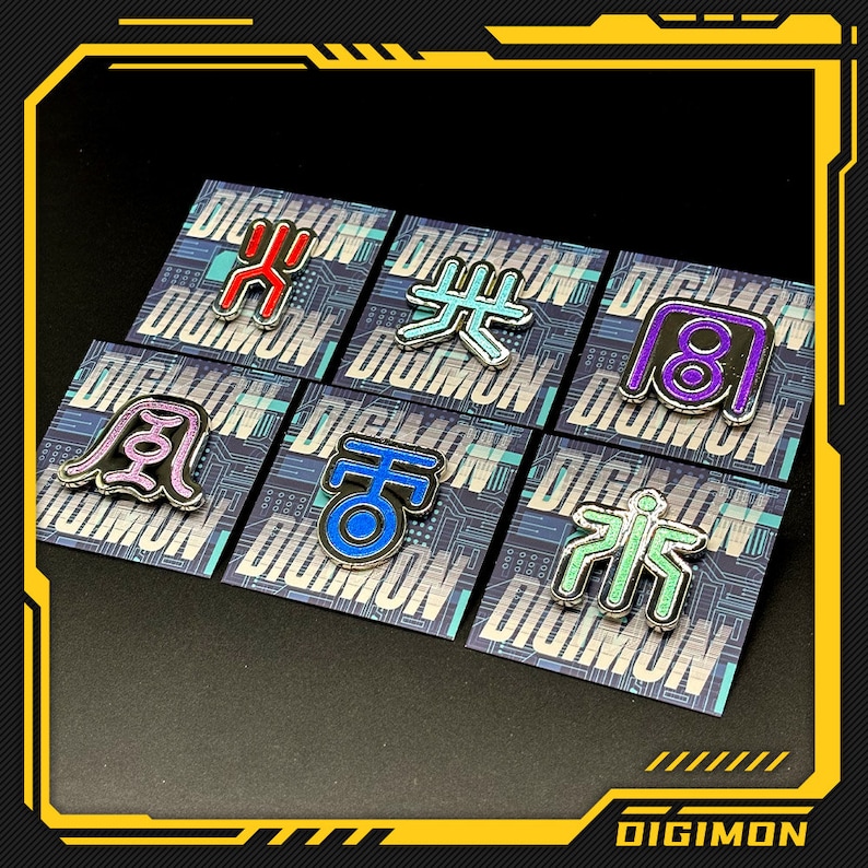 Digimon Frontier Enamel Pin 6 Colors Season 4 Agnimon Wolfmon Fairimon ...