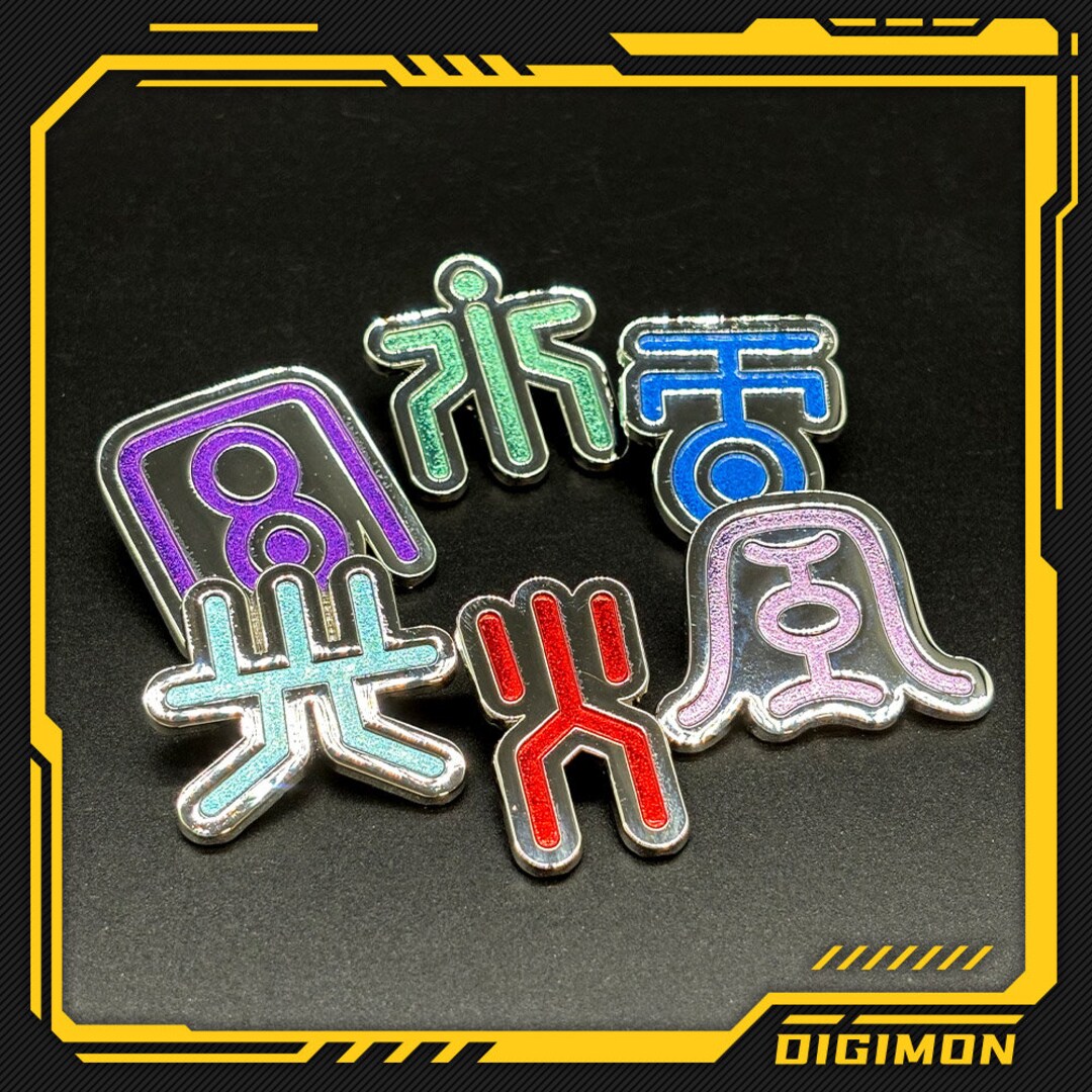 Digimon Frontier Enamel Pin 6 Colors Season 4 Agnimon Wolfmon Fairimon ...