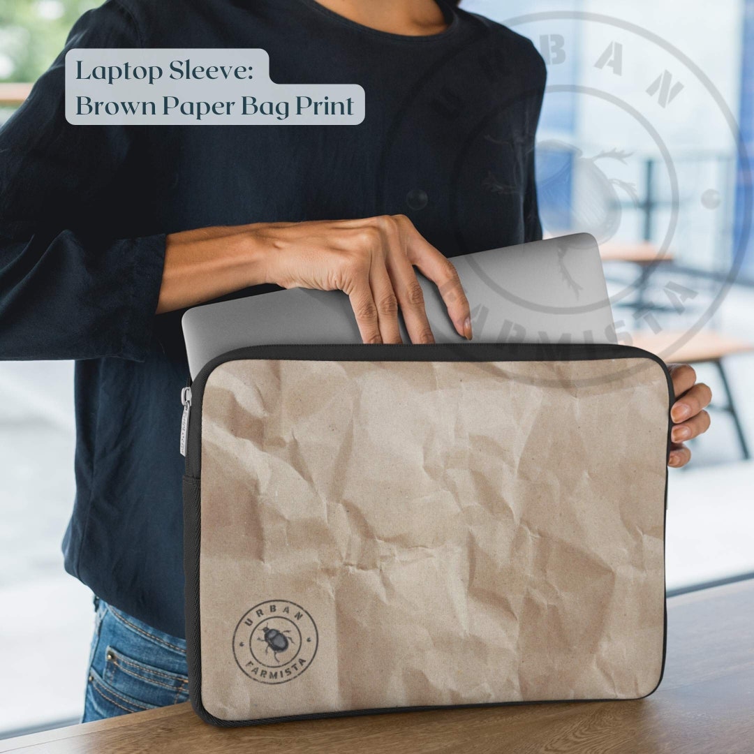 Brown Paper Bag Print Laptop Sleeve Cool Style for Your Device Free US ...
