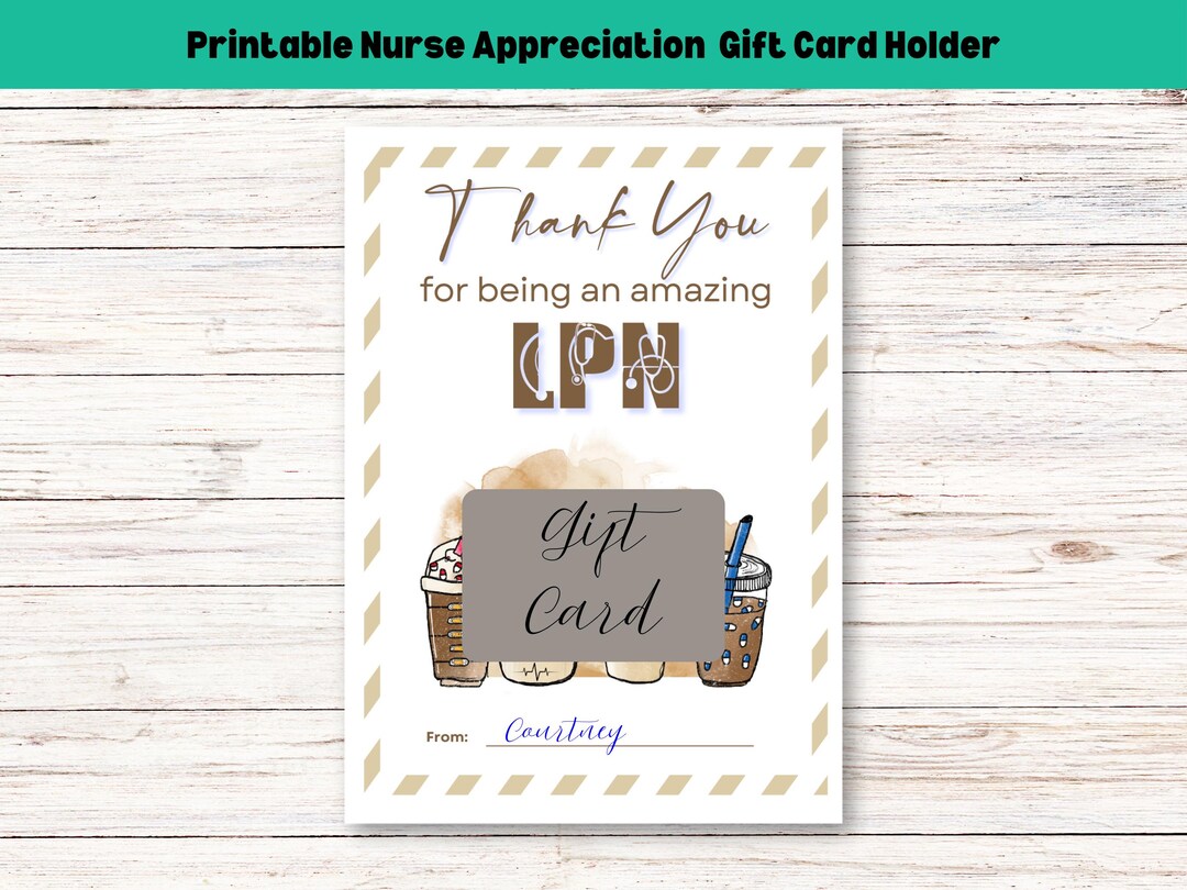 Coffee LPN Appreciation Gift Card Holder | Medical Gift Card Holder ...