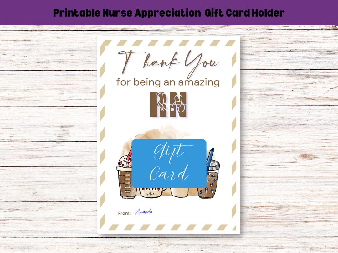 Coffee RN Appreciation Gift Card Holder | Medical Gift Card Holder ...