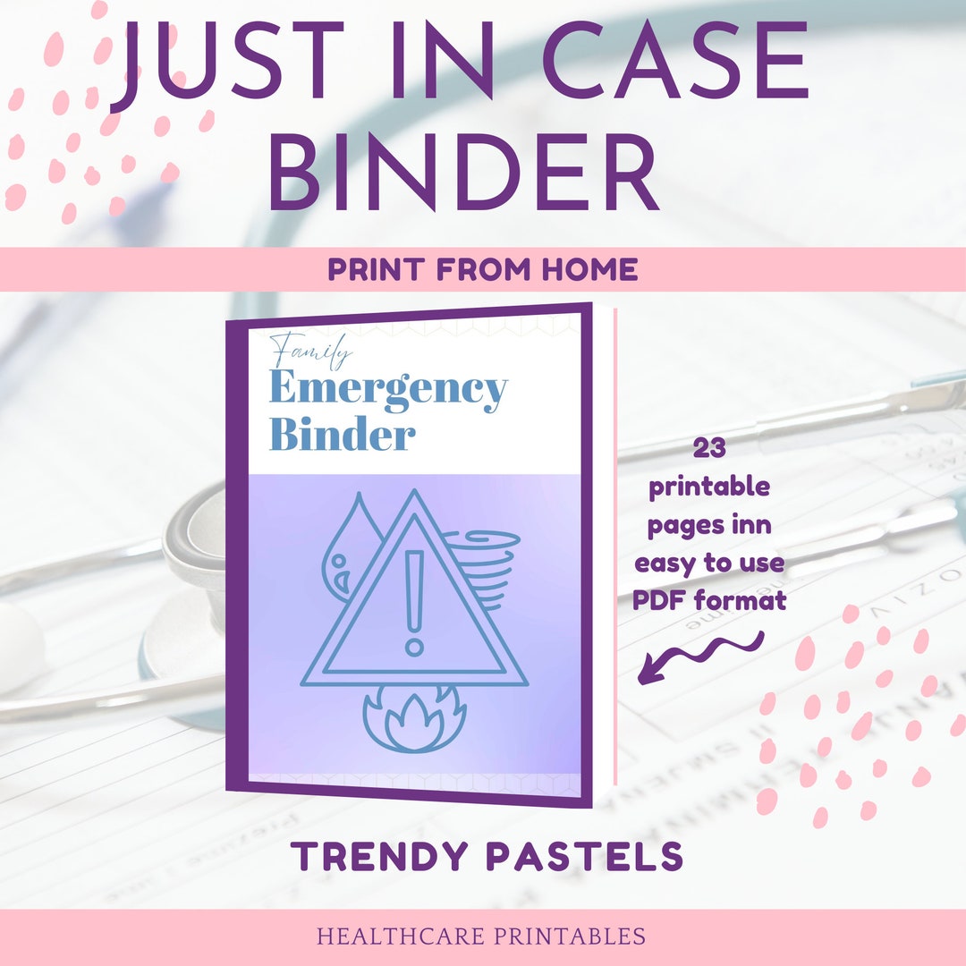 Pastel Emergency Binder Hp-fe100b | Life Binder | Important Documents ...
