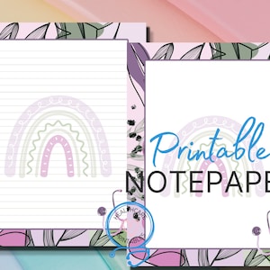 Retro Boho Rainbow Nurse Healthcare Printable Stationery | Lined and ...