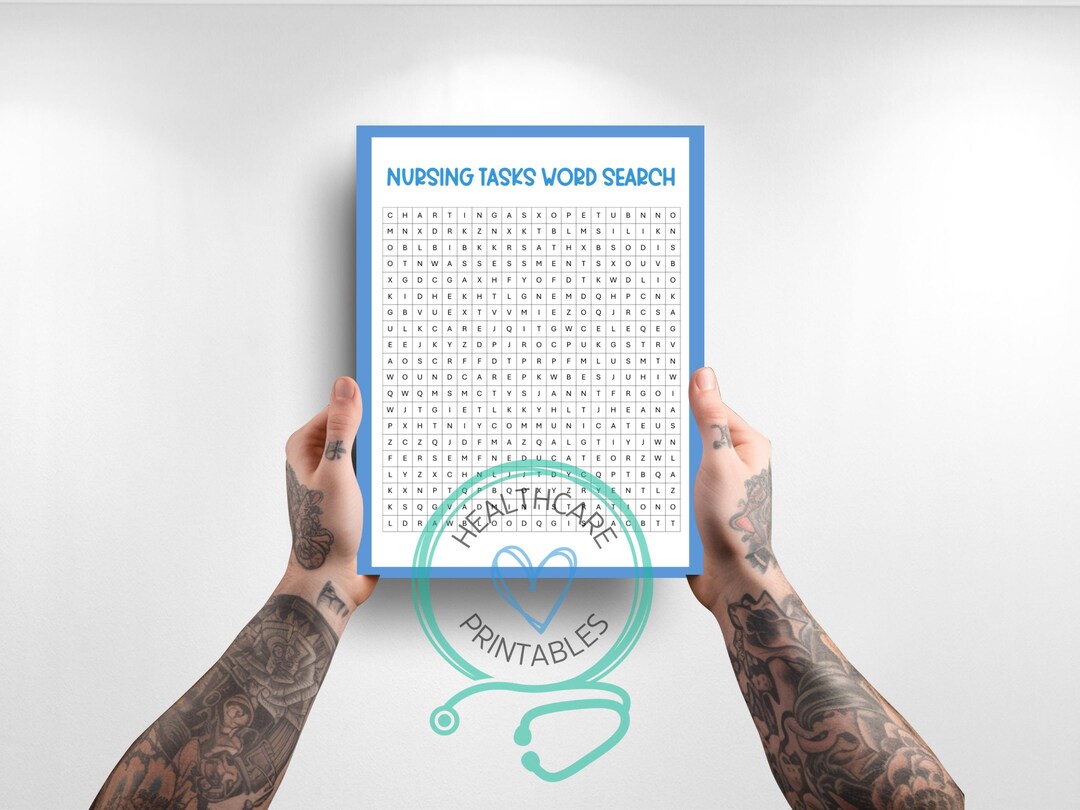 Nursing Tasks Word Search Printable, Nurse Week Activity Game Digital ...