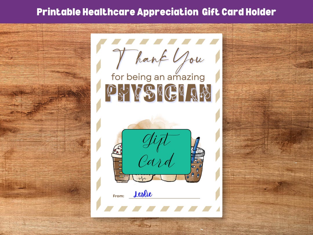 Physician Coffee Appreciation Gift Card Holder | Gift Card Holder ...