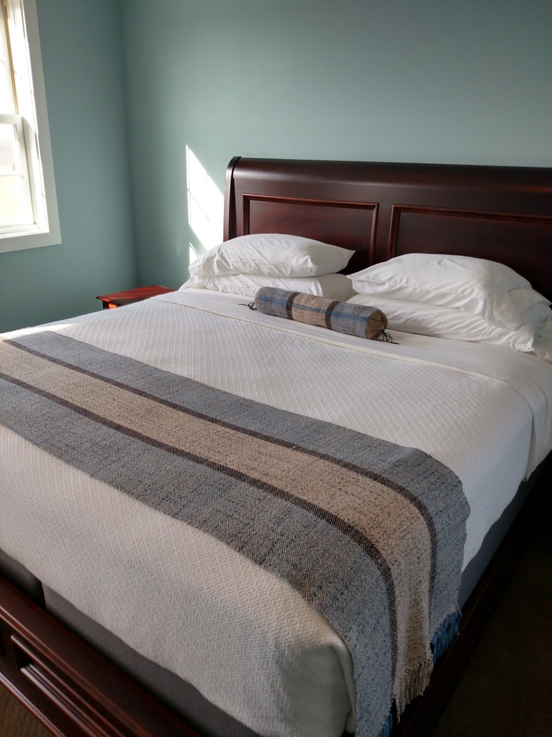 Custom Bed Scarf - Bed Runner - King Size - "burlap". - Etsy