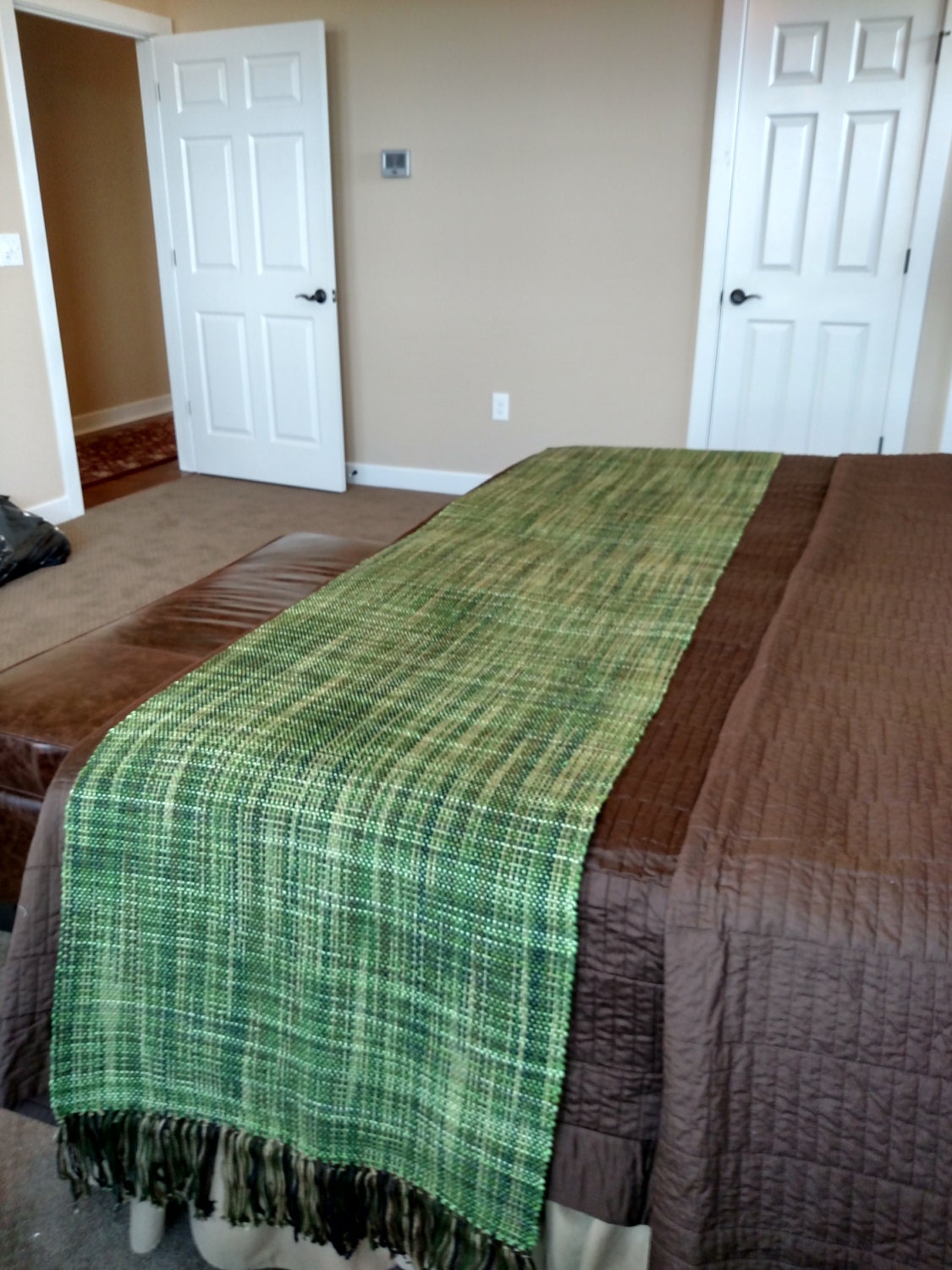 Custom Bed Scarf - Bed Runner - King Size - Woodsy. - Etsy