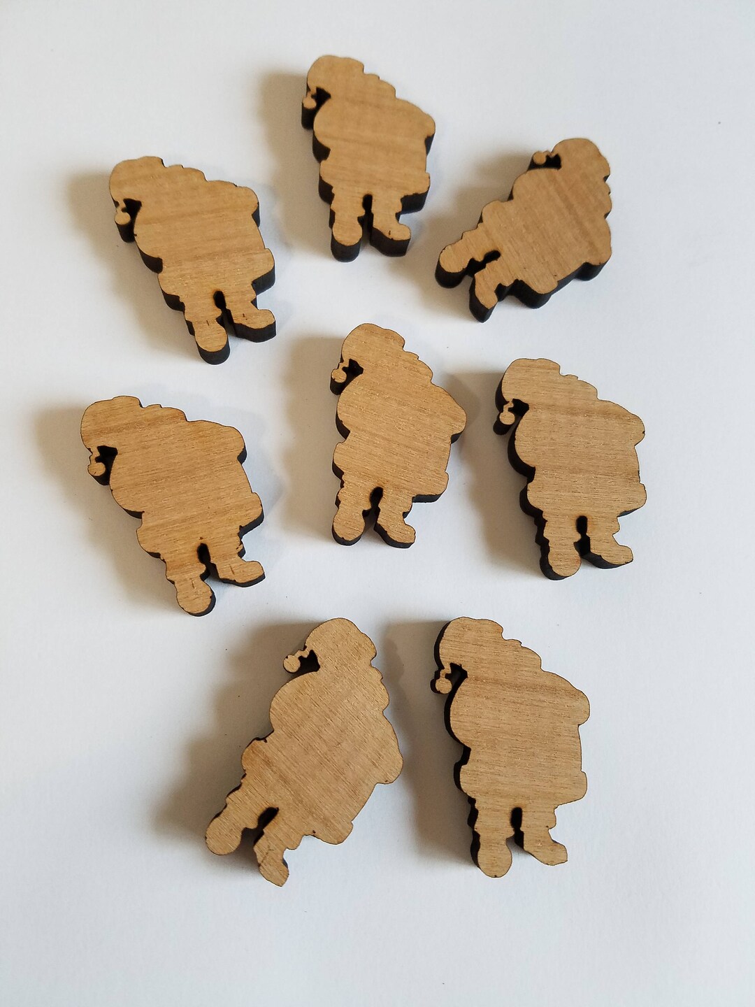 Set of 24 Wooden Santa Cut Outs Holiday Decor, Embellishments, Scrap ...