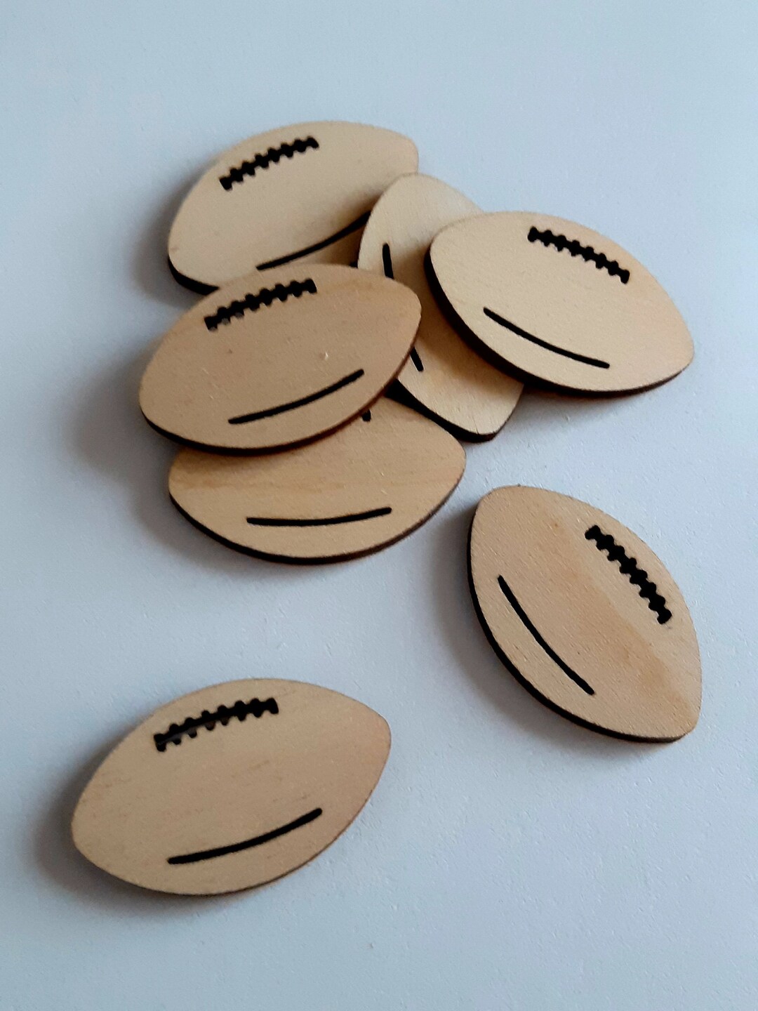 Set of 12 Wooden Football Cut Outs ( Sports Decoration, Card Making ...