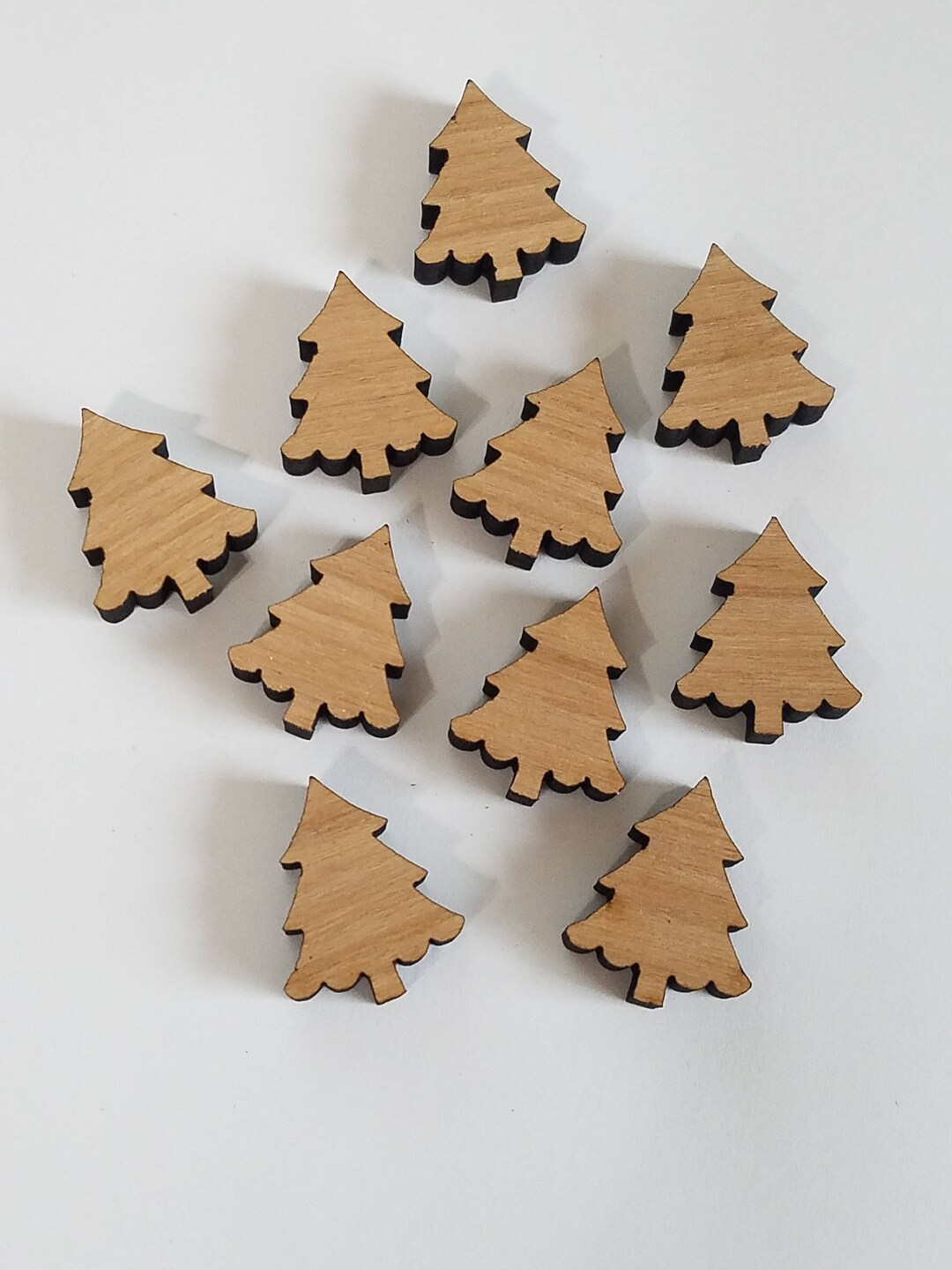 Wooden Christmas/ Pine Tree Cut Outs Holiday Decor, Mixed Media, Scrap ...