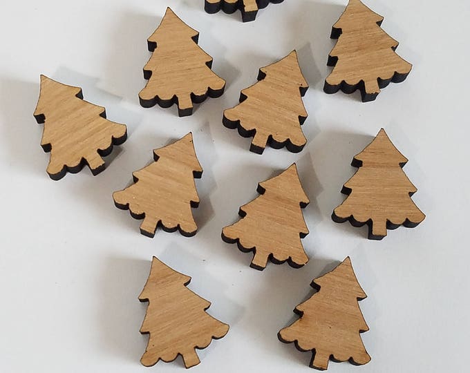 Wooden Christmas/ Pine Tree Cut Outs Holiday Decor, Mixed Media, Scrap ...