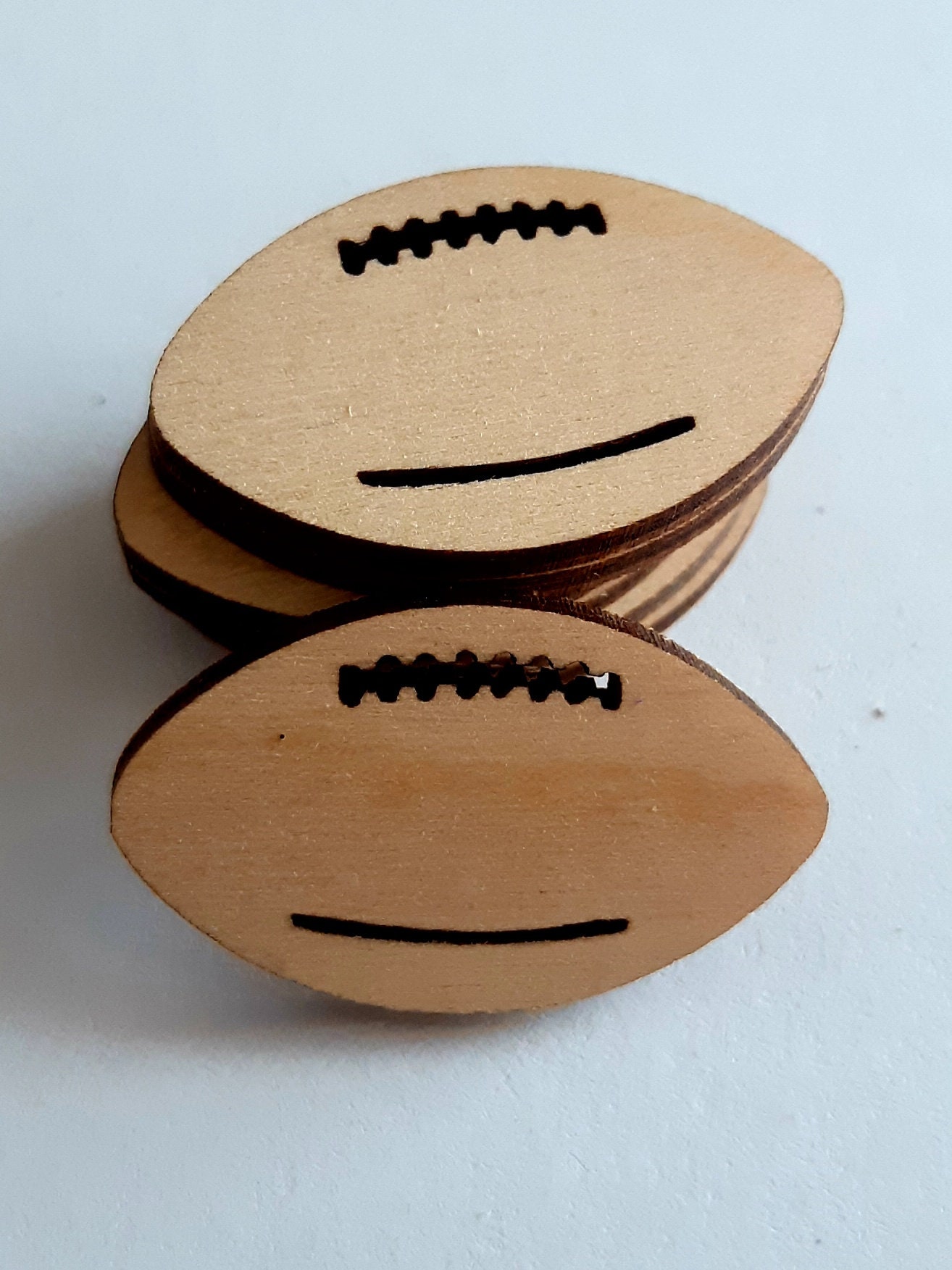 Set of 12 Wooden Football Cut Outs Sports Decoration Card | Etsy