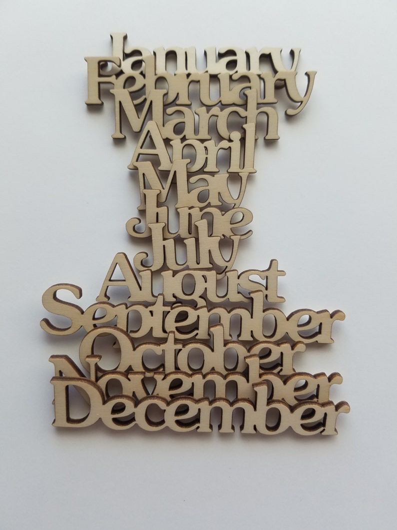 Wooden Months of the Year Calendar Cut Outs Home Decor Wall - Etsy