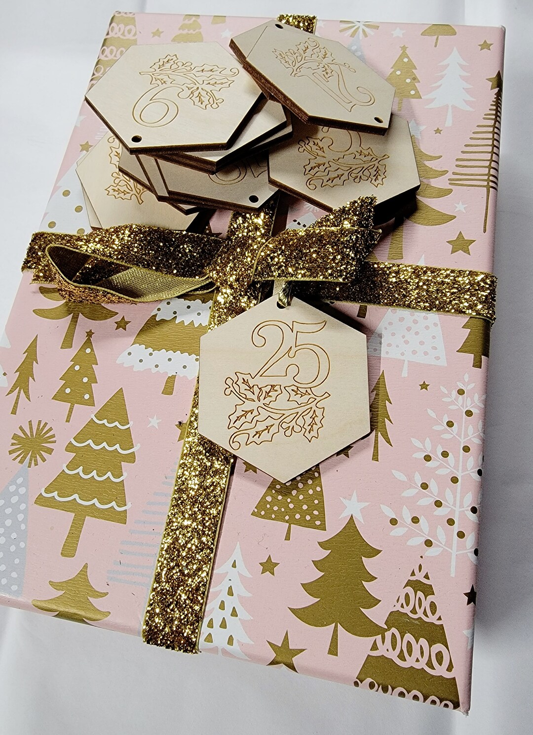 Hexagon Shape Advent Calendar Holiday Numbers Ornaments, Christmas ...