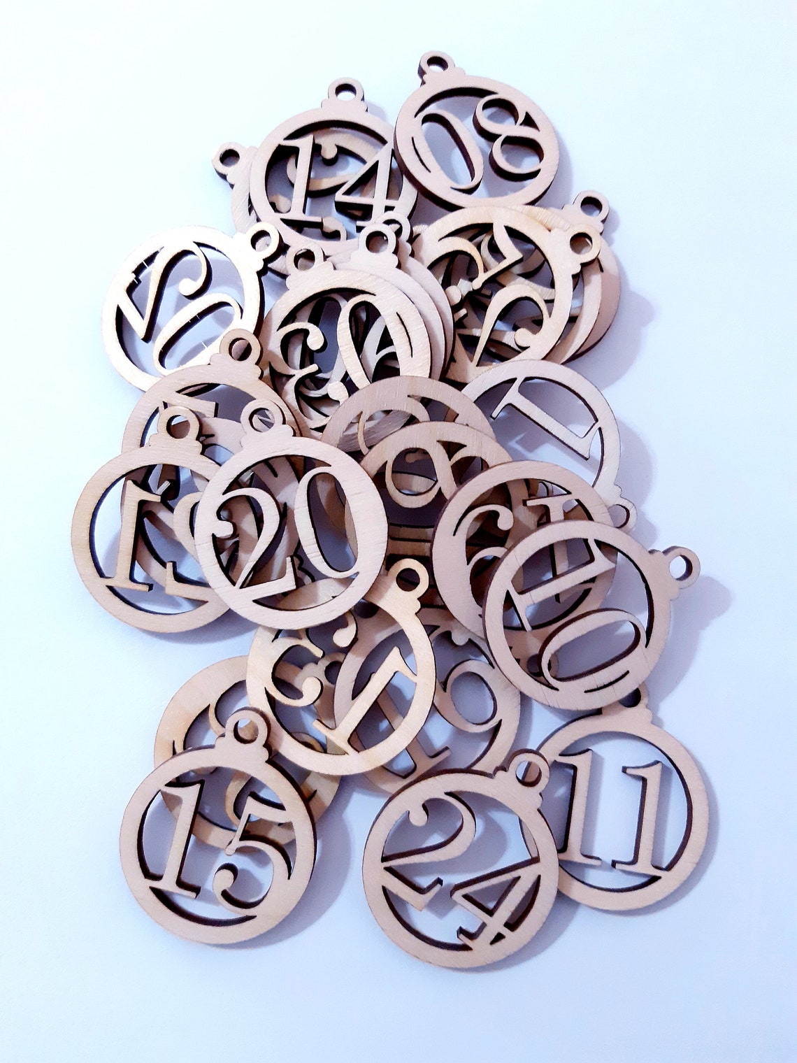 Wooden Calendar Circle Ornament Number Cut Outs Advent | Etsy