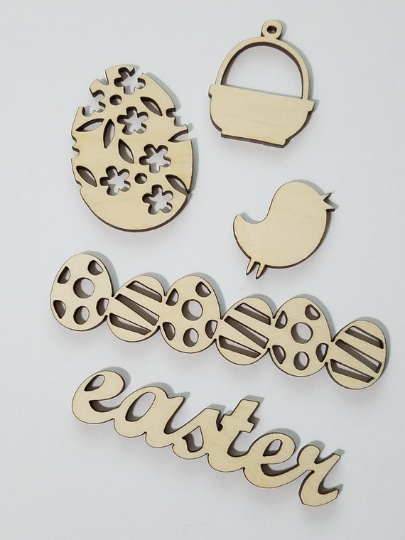 Easter Wooden Cut Out Variety Pack Scrap Booking Easter | Etsy
