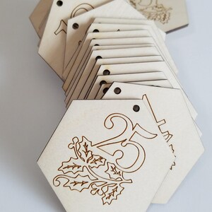 Hexagon Shape Advent Calendar Holiday Numbers Ornaments, Christmas ...