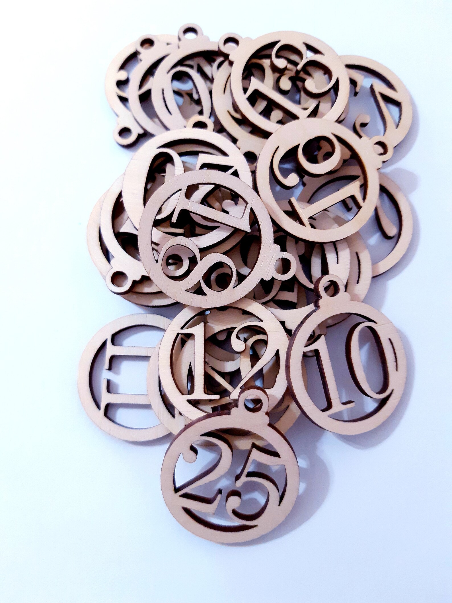 Wooden Calendar Circle Ornament Number Cut Outs Advent | Etsy