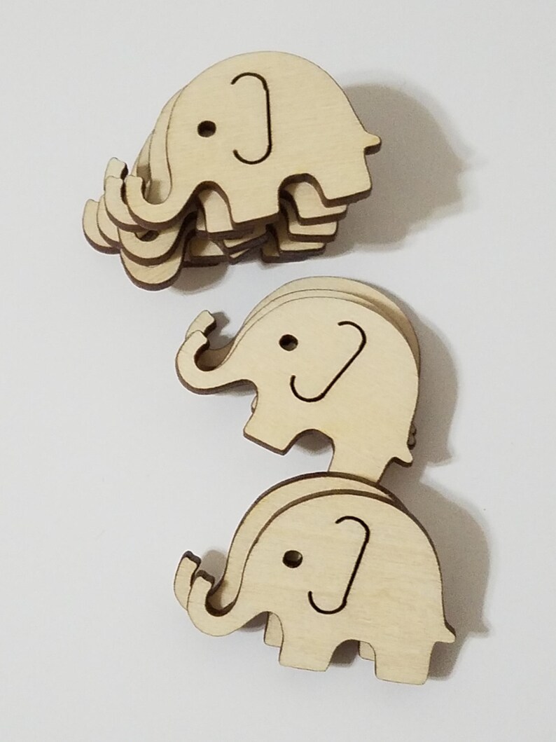 Wooden Elephant Shape Cut Outs ( Embellishments, Scrap Booking ...