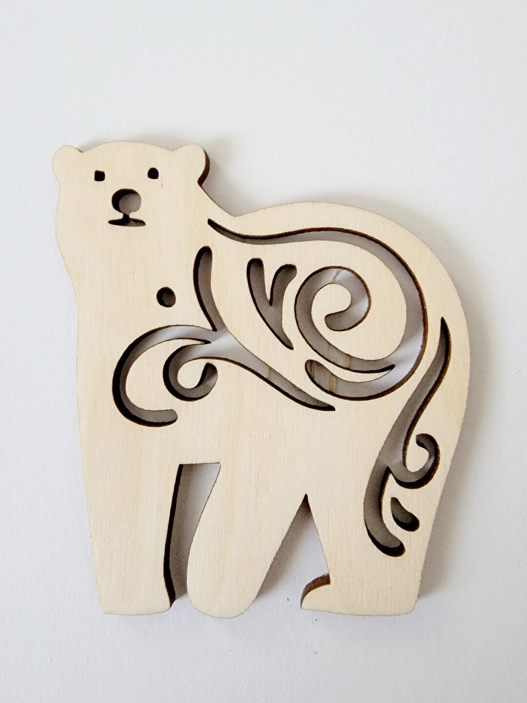 Set of 6 Wooden Polar Bear Cut Outs Scrap Booking, Wall Decor, Crafting ...