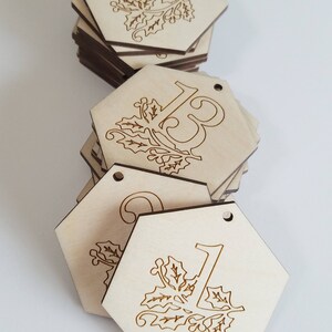 Hexagon Shape Advent Calendar Holiday Numbers Ornaments, Christmas ...