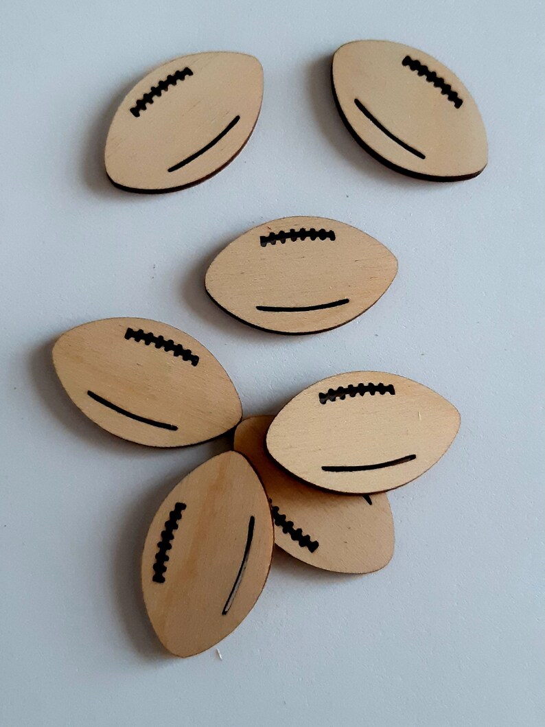 Set of 12 Wooden Football Cut Outs Sports Decoration Card - Etsy