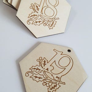 Hexagon Shape Advent Calendar Holiday Numbers Ornaments, Christmas ...