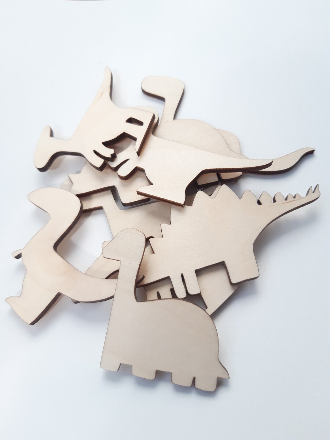 Set of 10 Wooden Dinosaur Cut Outs ( Kids Crafts, Embellishments, Scrap ...